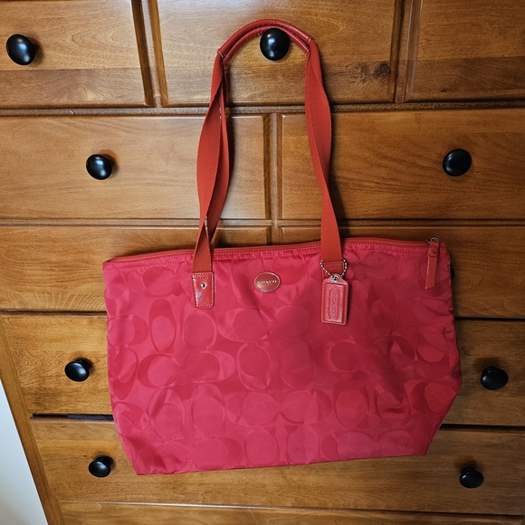 Coach | Bags | Coach Red Signature Tote | Poshmark